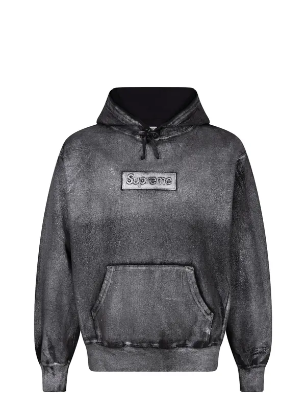 Supreme X Mm6 Maison Margiela Foil Box Logo Hoodie - Black