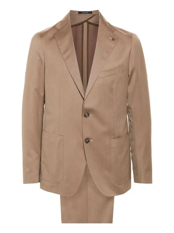 Tagliatore Herringbone Single-breasted Suit - Neutrals