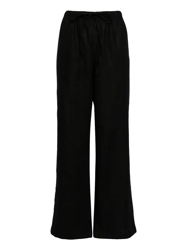 REFORMATION Olina Linen Trousers - Black