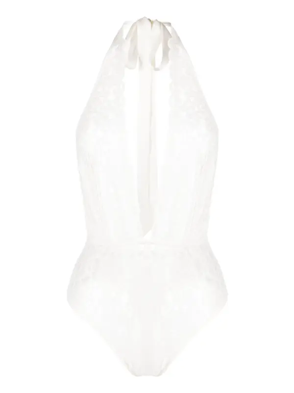 Fleur Du Mal Charlotte Halterneck Teddy - White