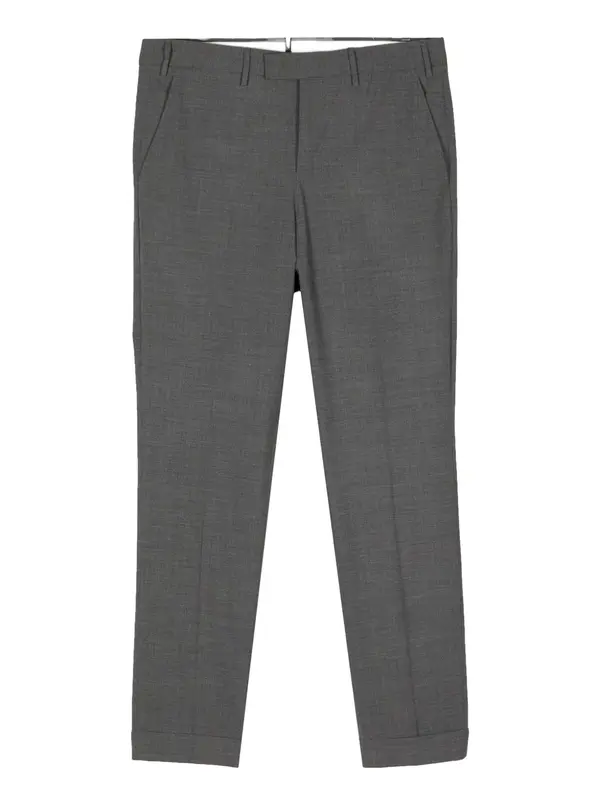 PT TORINO Pressed-crease Stretch-wool Trousers - Grey