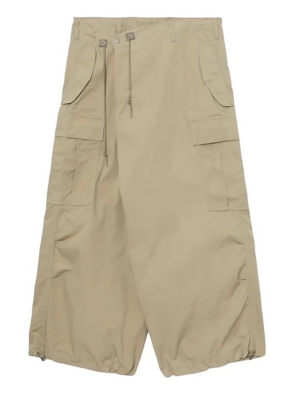 Junya Watanabe Asymmetric Wide-leg Cargo Trousers - Neutrals