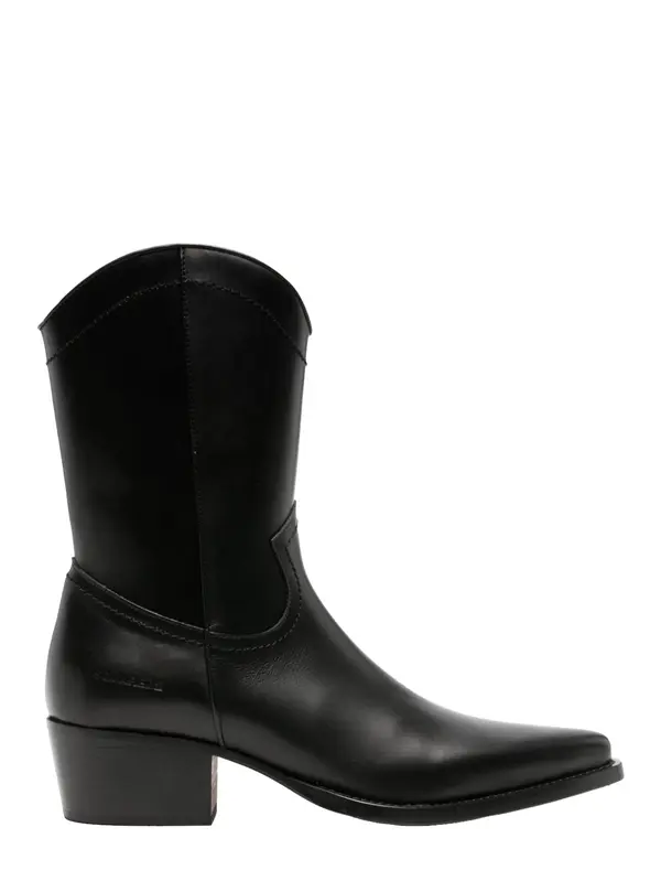 Dsquared2 Western Leather Ankle Boots - Black