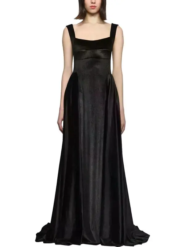 ATU BODY COUTURE V-back Velvet Gown - Black
