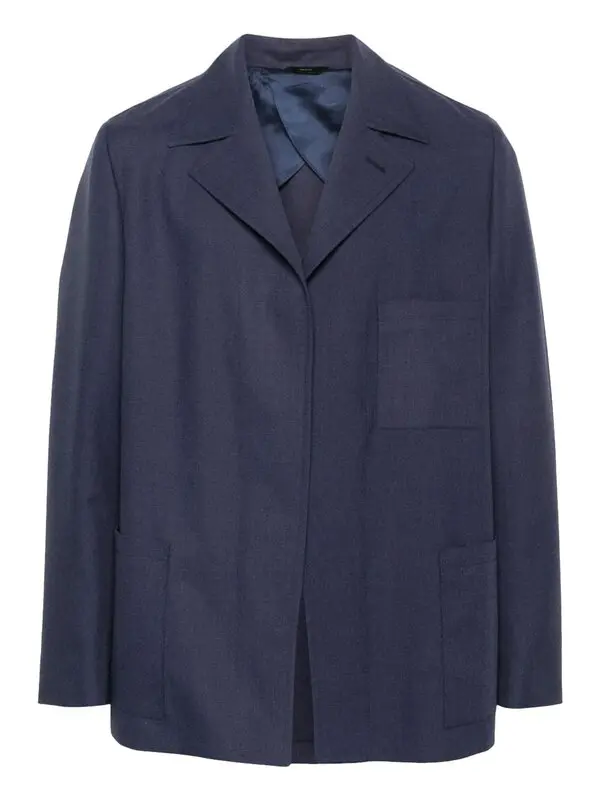 Fendi Single-breasted Wool Blazer - Blue