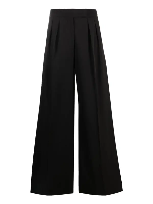 Max Mara High-waist Wide-leg Pleated Trousers - Black