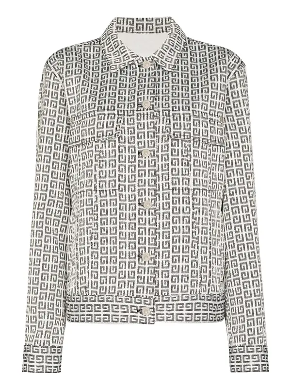 Givenchy 4g Jacquard Denim Jacket - White