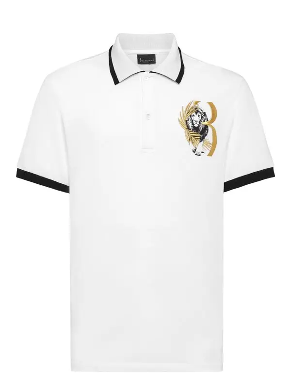BILLIONAIRE Logo-embroidered Cotton Polo Shirt - White