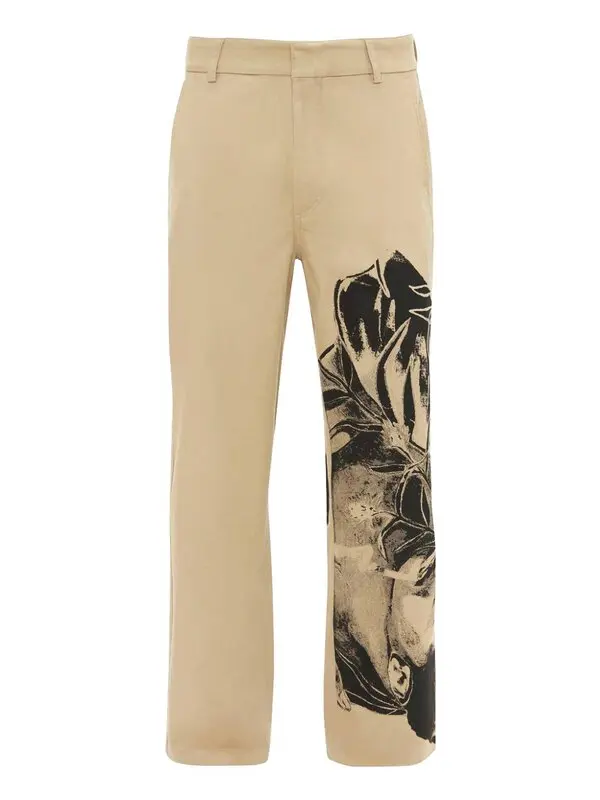 JW Anderson Graphic Print Straight-leg Trousers - Neutrals