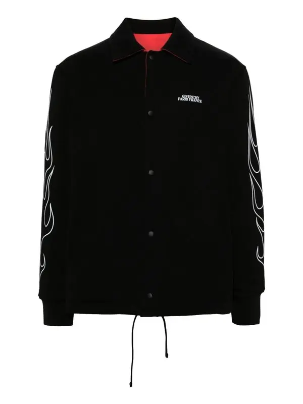 Givenchy Reversible Jersey Shirt Jacket With Flame Print - Black