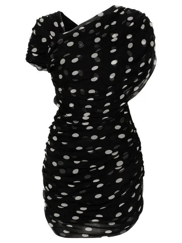 Saint Laurent Polka-dot Mini Dress - Black