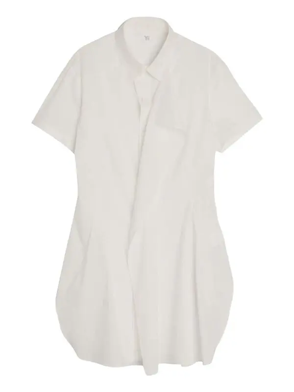 Y’s Draped Cotton Shirt - White