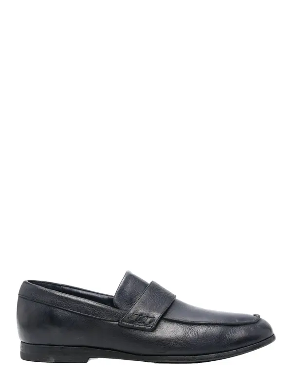Moma Pebbled-leather Loafers - Blue