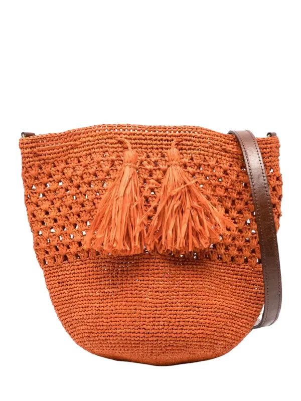 IBELIV Haingo Raffia Bucket Bag - Orange