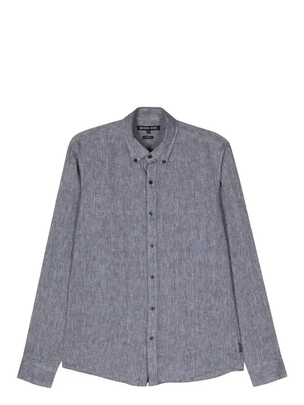 Michael Kors Slub-texture Linen Shirt - Grey