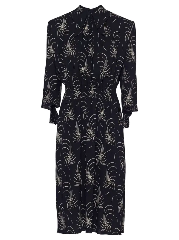 Prada Graphic-print Crepe Shirtdress - Black