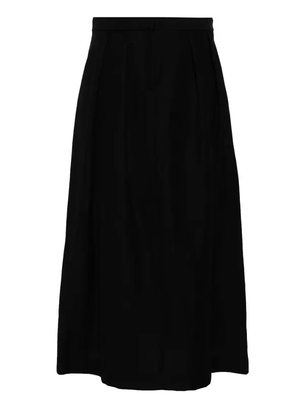 Fabiana Filippi Pleat-detail Twill Midi Skirt - Black