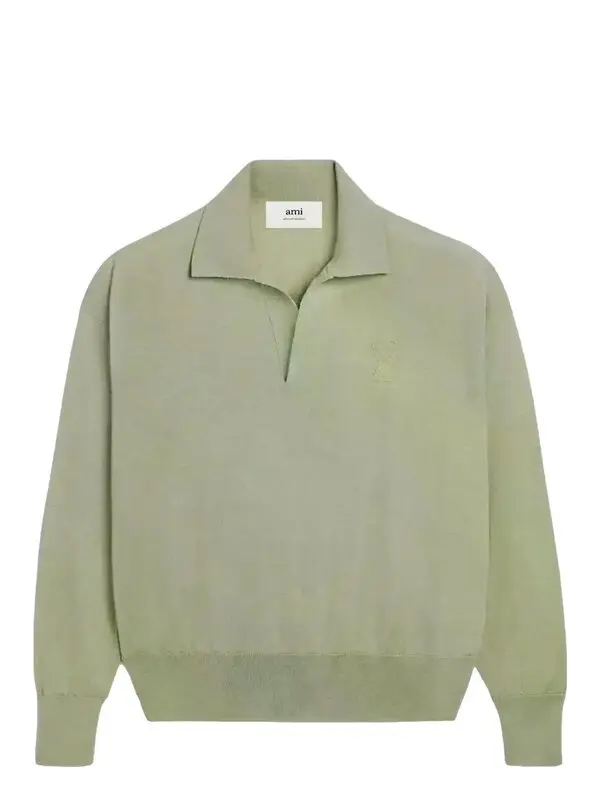 Ami De Coeur Knitted Polo Shirt - Green
