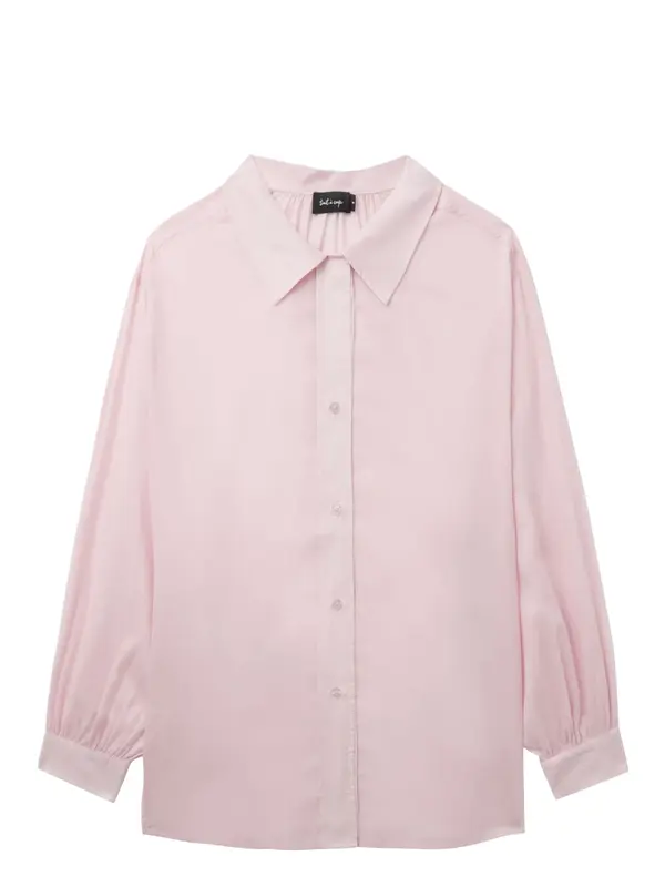 TOUT A COUP Ruched Button-up Shirt - Pink