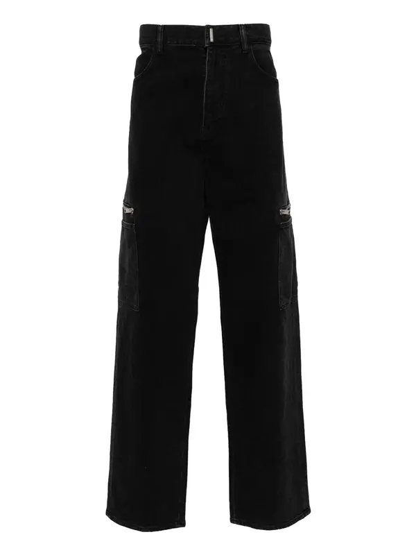 Givenchy Logo-print Straight-leg Jeans - Black