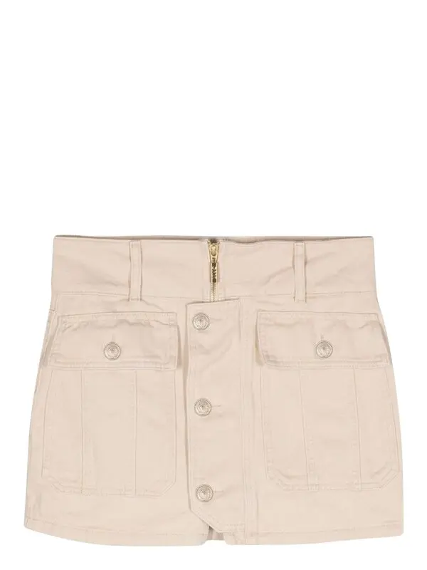 Liu Jo Panelled Denim Mini Skirt - Neutrals