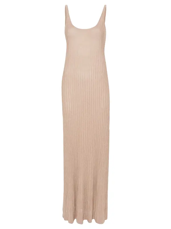 Max Mara Ritmo Lurex-detail Dress - Neutrals