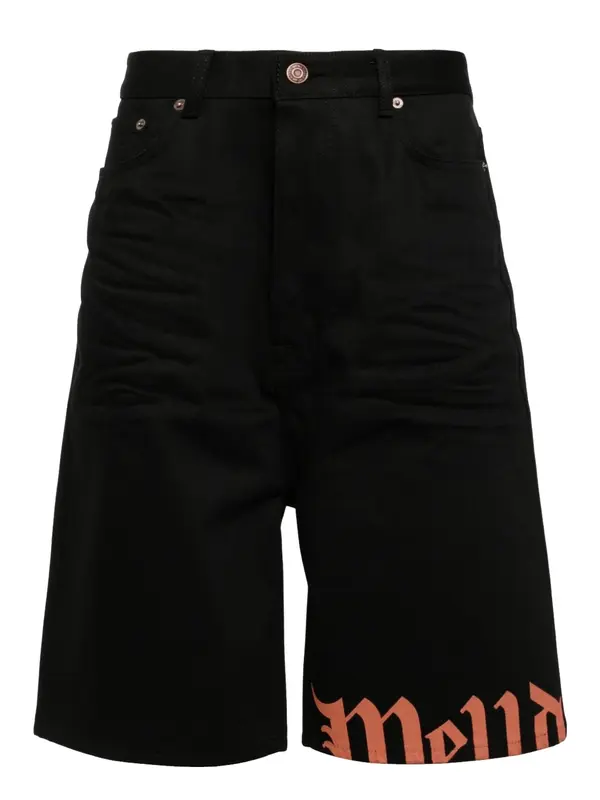 We11Done Logo-print Bermuda Shorts - Black