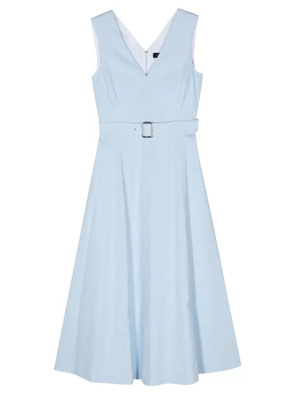 Theory Goo Crunch Flared Maxi Dress - Blue