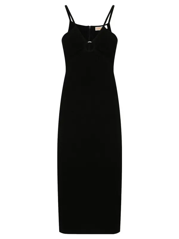 Michael Kors Cut-out Detail Knitted Midi Dress - Black