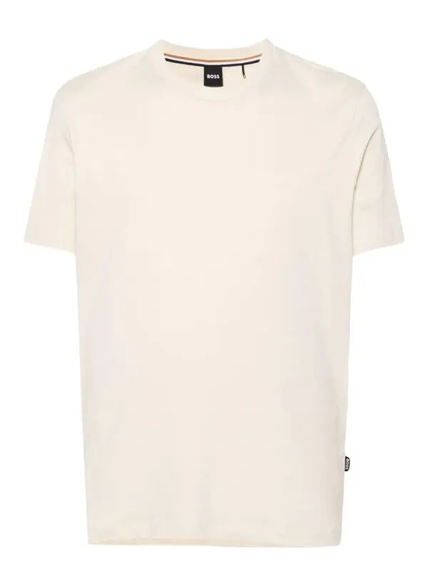 BOSS Raised-logo Cotton T-shirt - Neutrals