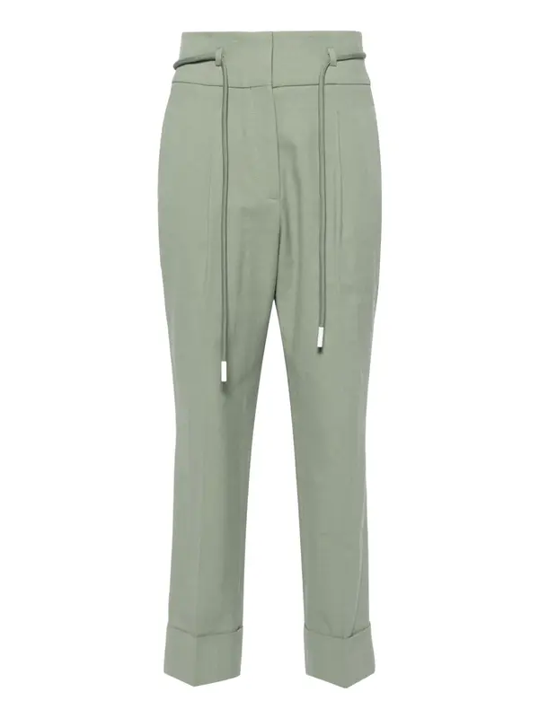 Peserico High-waisted Cropped Trousers - Green