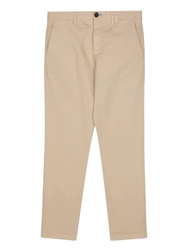 Paul Smith Logo-embroidered Straight-leg Trousers - Neutrals