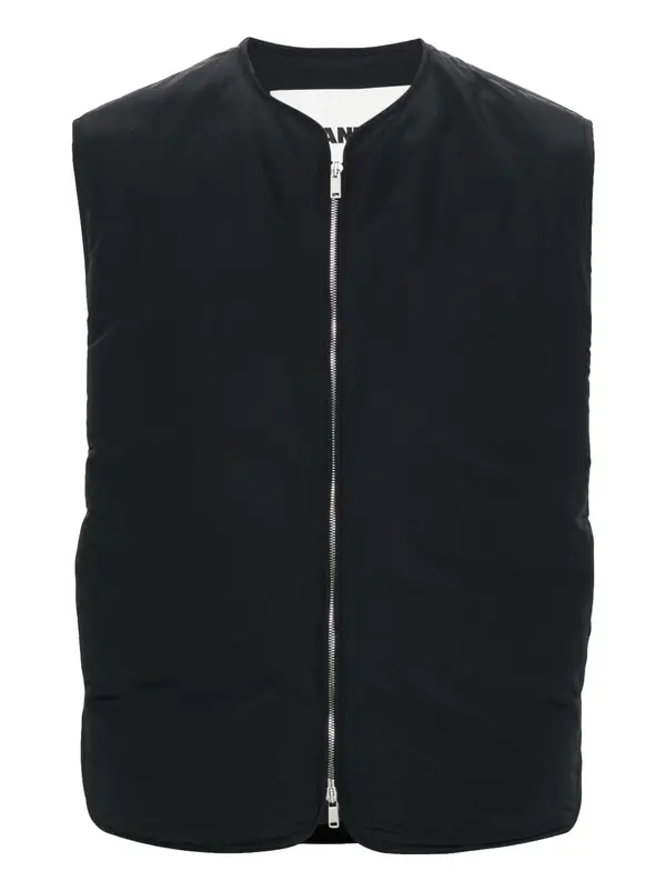JIL SANDER Zip-up Padded Gilet - Black