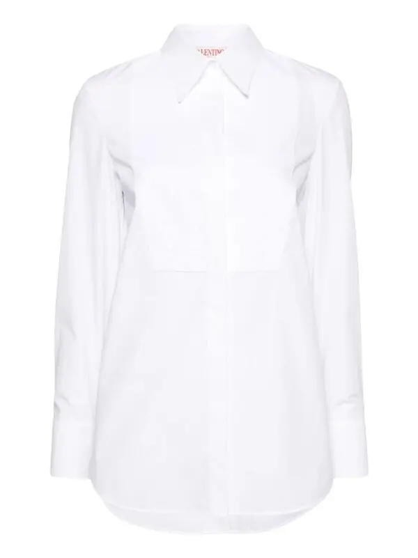 Valentino Garavani Panelled-design Cotton Shirt - White