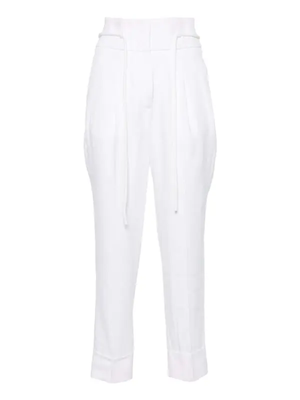 Peserico Pleat-detail Cropped Trousers - White