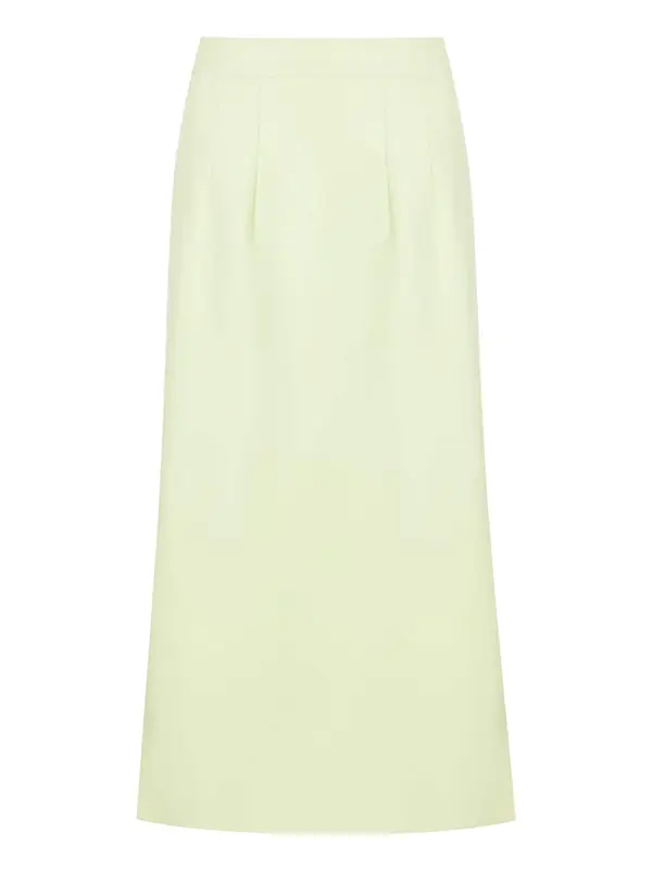 OLYMPIAH Fenda Side-slit Midi Skirt - Green