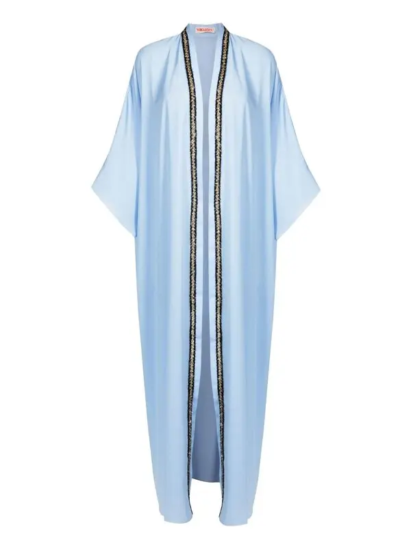 OLYMPIAH Tiger-patch Long Kimono - Blue