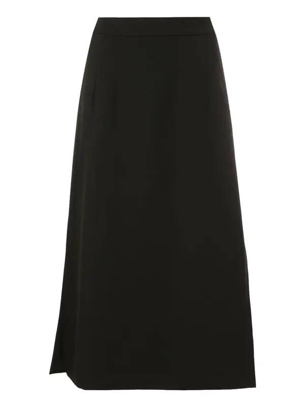 OLYMPIAH Fenda Side-slit Midi Skirt - Black
