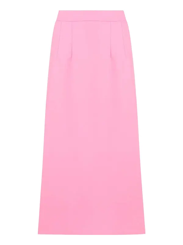 OLYMPIAH Fenda Side-slit Midi Skirt - Pink