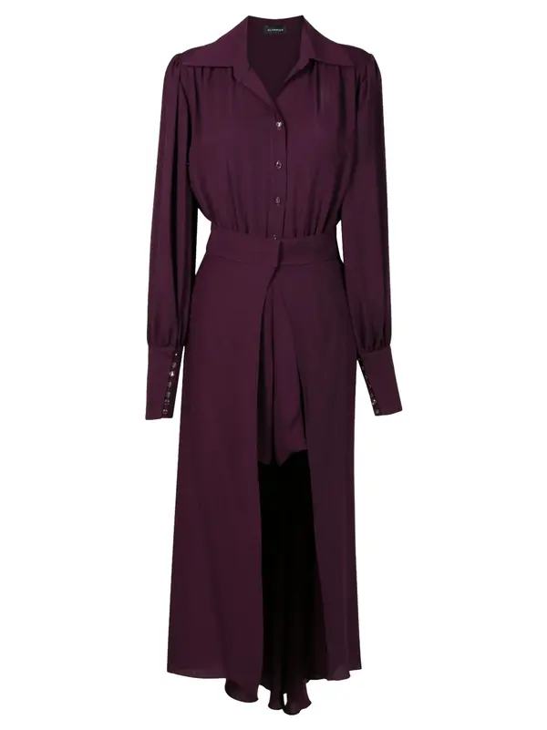 OLYMPIAH Detachable-skirt Layered Shirtdress - Purple