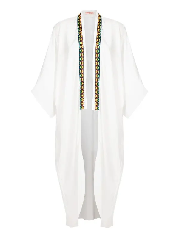 OLYMPIAH Contrast-trim Kimono - White