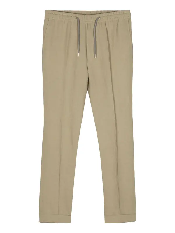Paul Smith Drawstring-waist Linen Trousers - Green