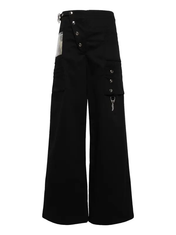 CHOPOVA LOWENA High-waisted Wide-leg Trousers - Black
