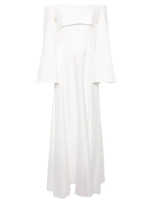 Solace London The Rina Off-shoulder Gown - White