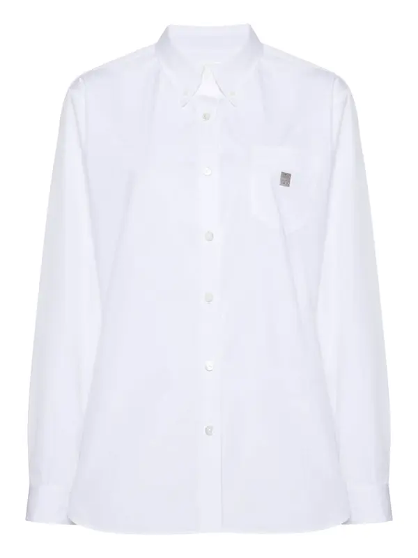 Givenchy 4g-plaque Cotton Shirt - White