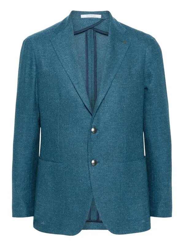 Tagliatore Knitted Single-breasted Blazer - Blue