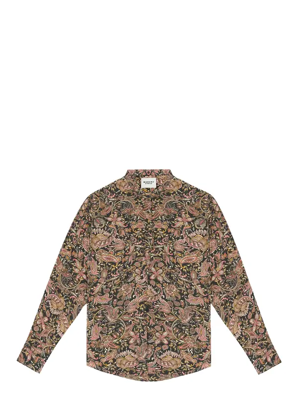 MARANT ETOILE Catchell Printed Shirt - Black/ochre
