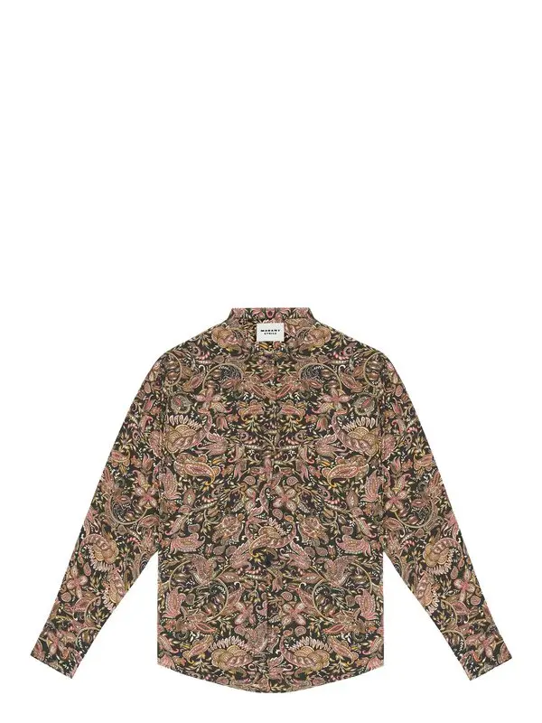 MARANT ETOILE Catchell Printed Shirt - Black/ochre