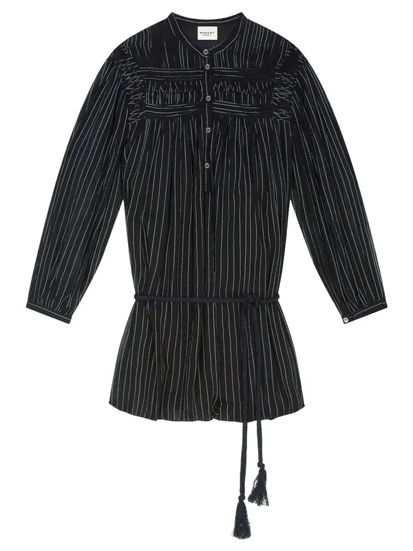 MARANT ETOILE Leozi Striped Mini Dress - Black