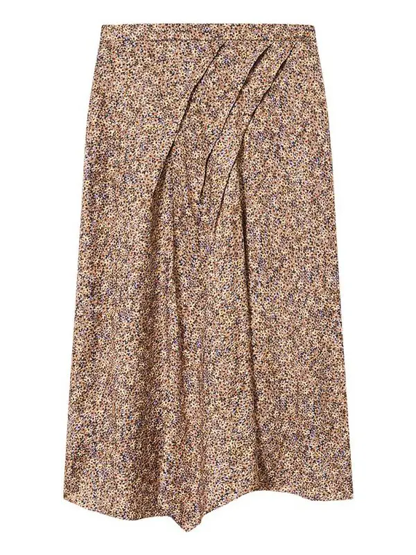 Isabel Marant Cacia Printed Silk Skirt - Ochre